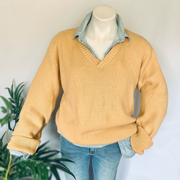 Vintage | Sweaters | V I N T A G E Slouchy Textured Preppy Grandpa Knit ...